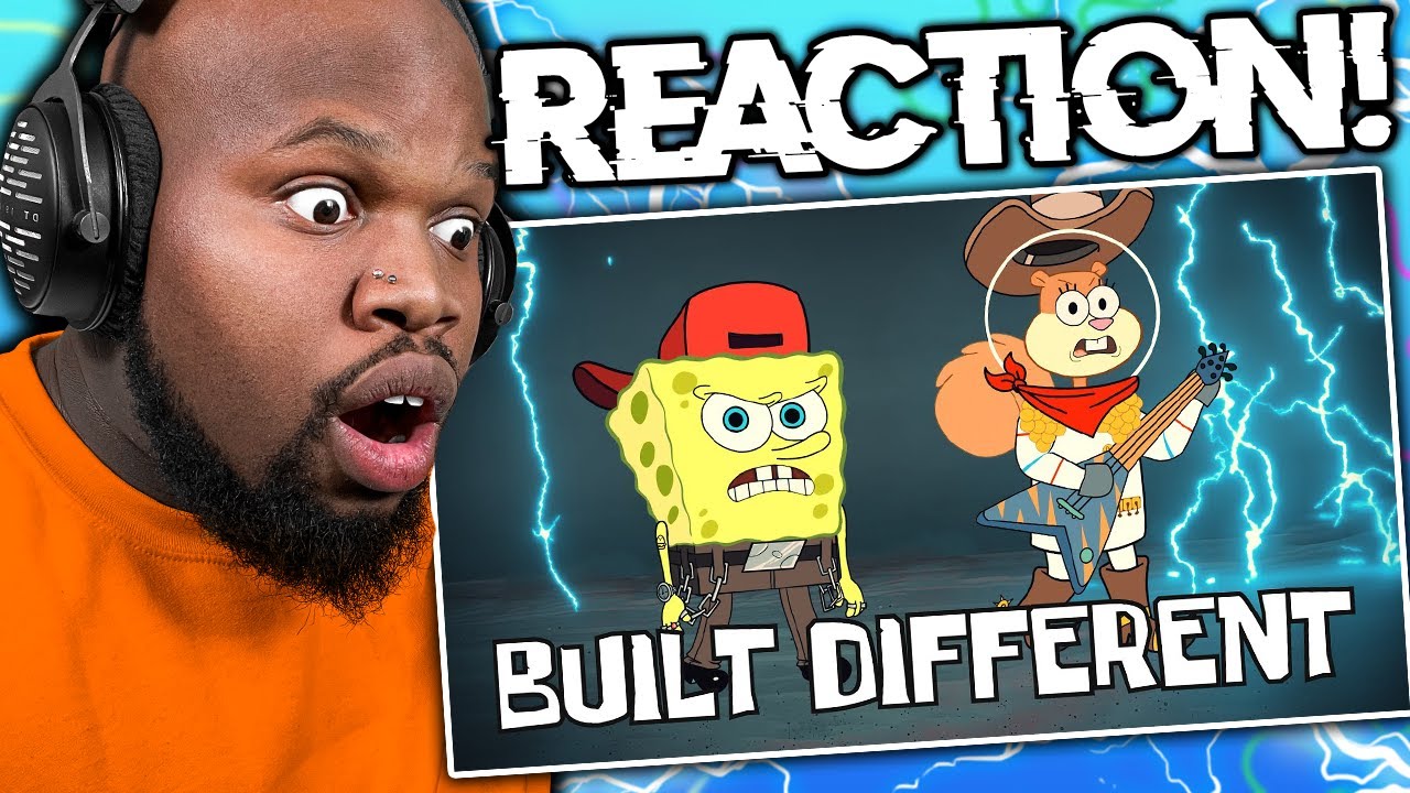 SPONGEBOB FLOWING! | BUILT DIFFERENT Feat. Sandy Cheeks (Rap Music Video) [REACTION] - YouTube