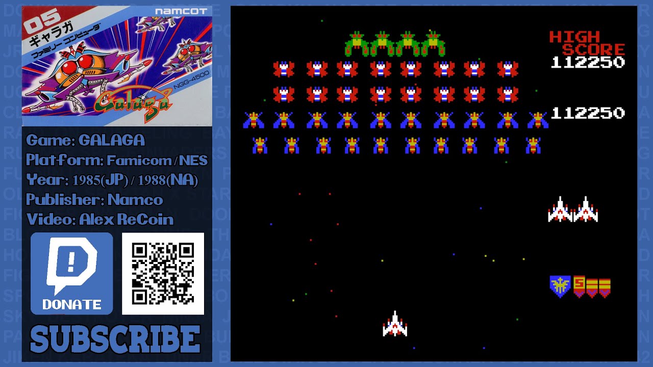 Galaga - Famicom / NES - 9 min gameplay - Non Filters - Alex ReCoin ...