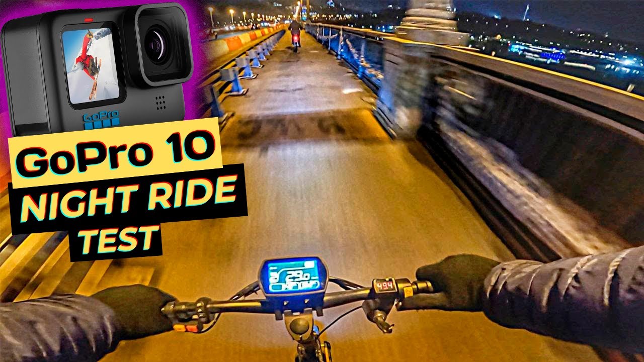 GoPro HERO 10 BLACK, NIGHT TEST, RIDE KUGOO G2 PRO #GoPro10 #KugooG2Pro ...