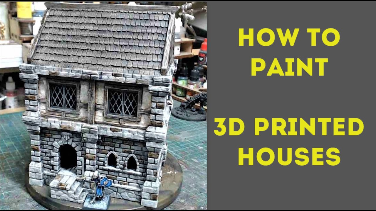 How to paint 3d Printed Houses for Dungeons and Dragons 👍 - YouTube