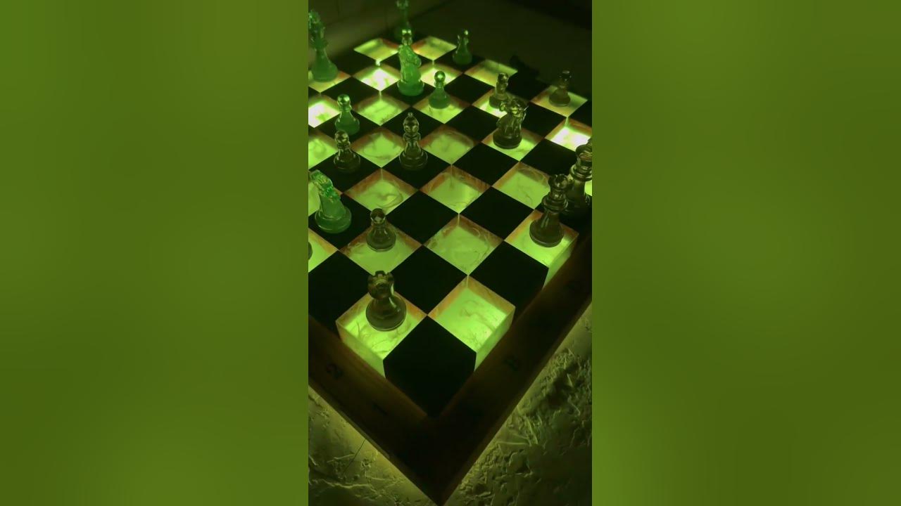 Шахматы с подсветкой из эпоксидной смолы Chess Epoxy