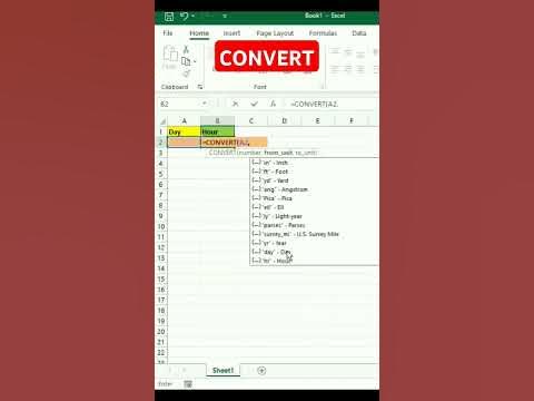 Convert Function in Excel | #excel #excelshortcuts #exceltips #trending ...