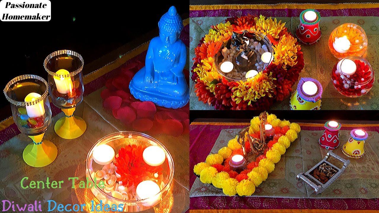 Diwali Decoration Ideas - Center Table Decoration Ideas - Quick And ...
