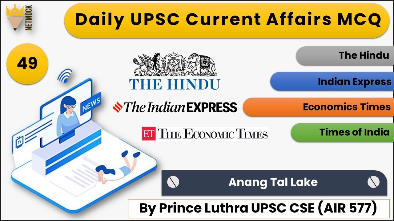 Anang Tal Lake | Daily Current Affairs MCQ | The Hindu | Prince Luthra ...