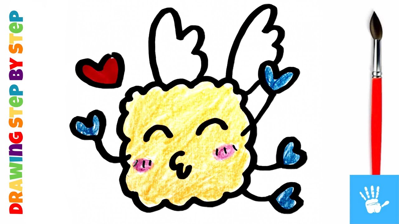 How To Draw a Cute Flying Nugget for Children - YouTube