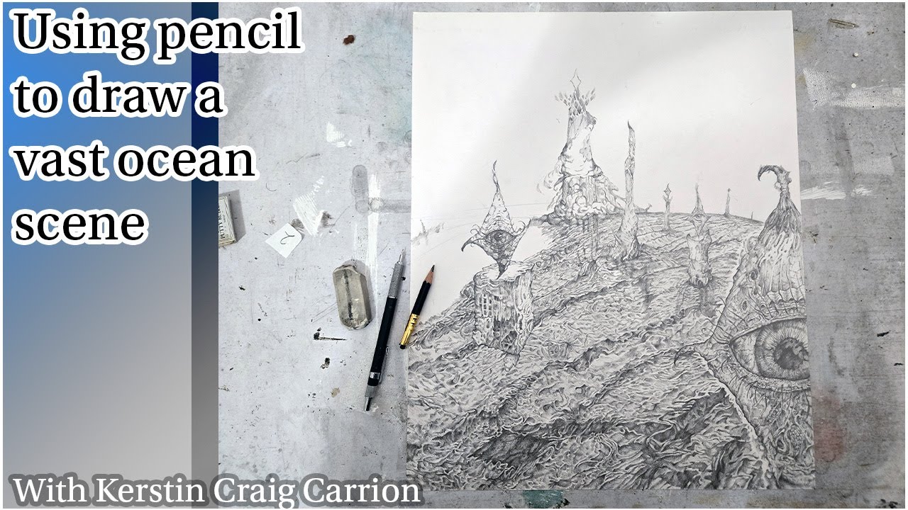 Using pencil to draw a vast ocean - YouTube