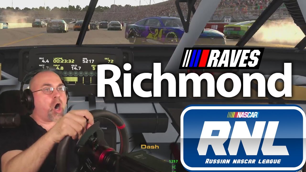 Бешеный финиш в Ричмонде! 14 этап Russian NASCAR League 2023 - YouTube