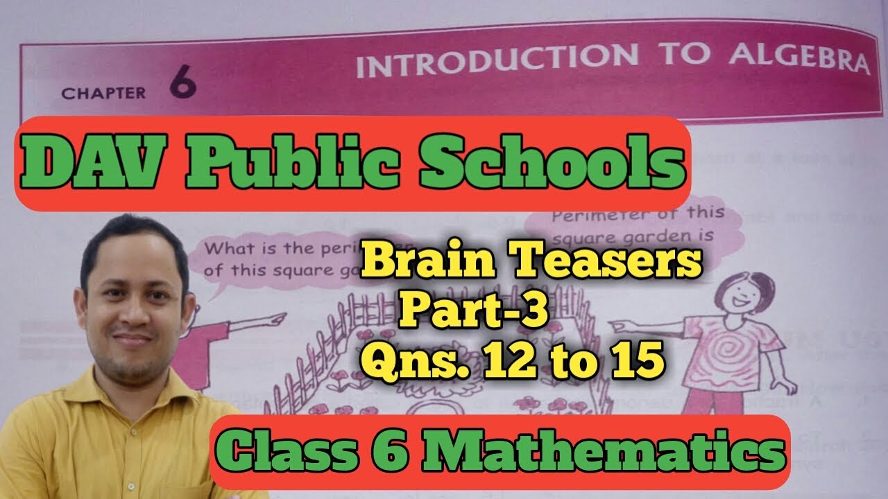 DAV Class 6 Maths Chapter-6 Brain Teasers Part-3 Introduction to ...