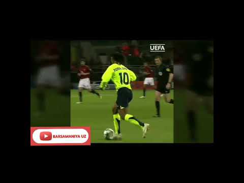 Barselonaning afsonasi, afsungar Ronaldinhodan super dribling va fintlar