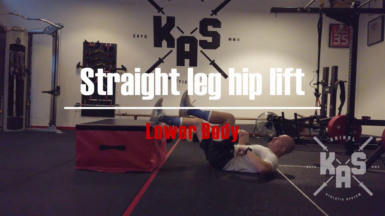 Straight leg hip lift - YouTube
