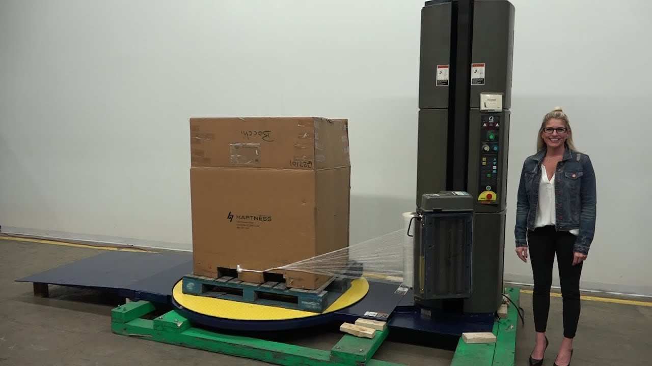 Lantech Semi-Auto Stretch Wrapper Demonstration - YouTube