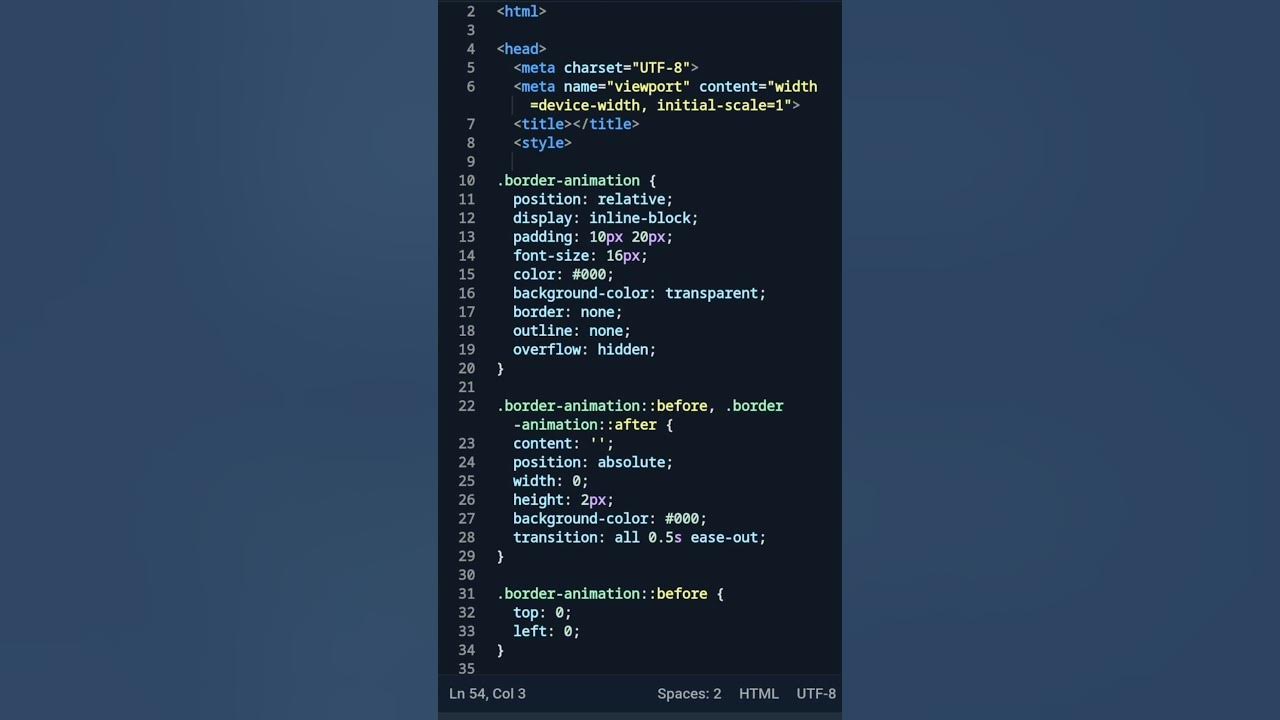 Css Animated Border Buttoncss Animated Border Button Tutorialhtml Tranightml Project Tutorial