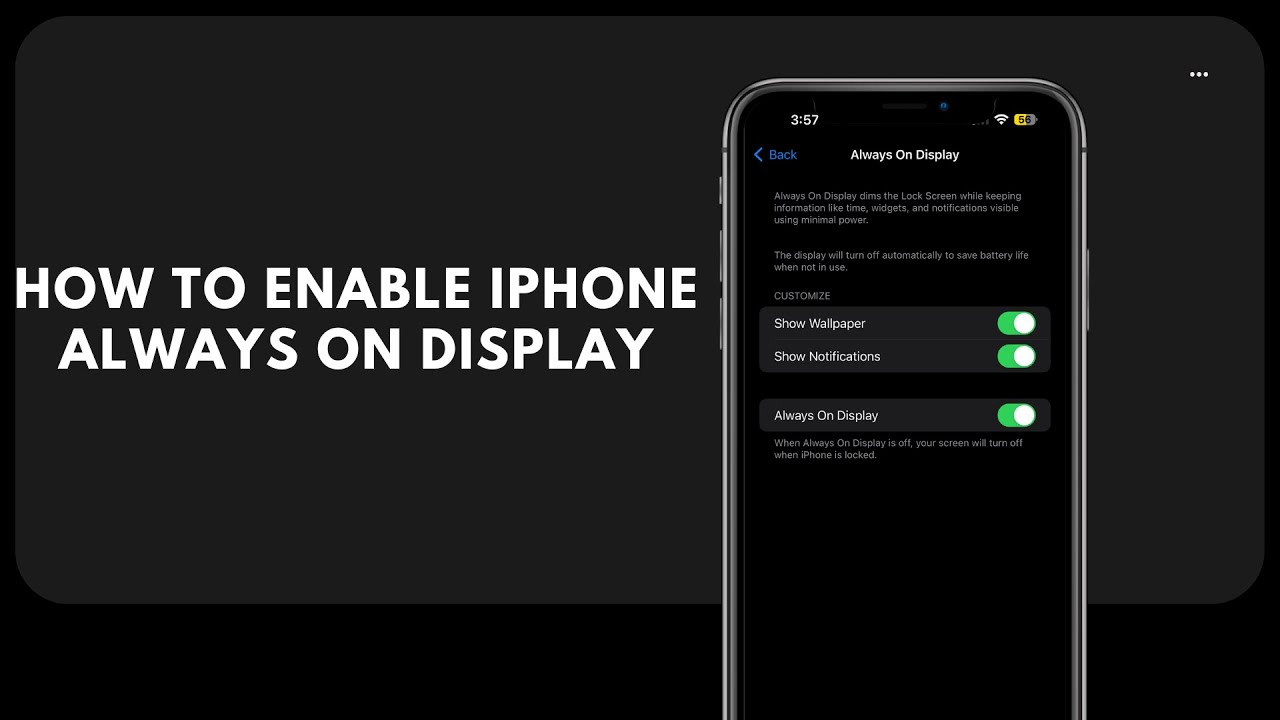 how to set always on display on iphone - YouTube