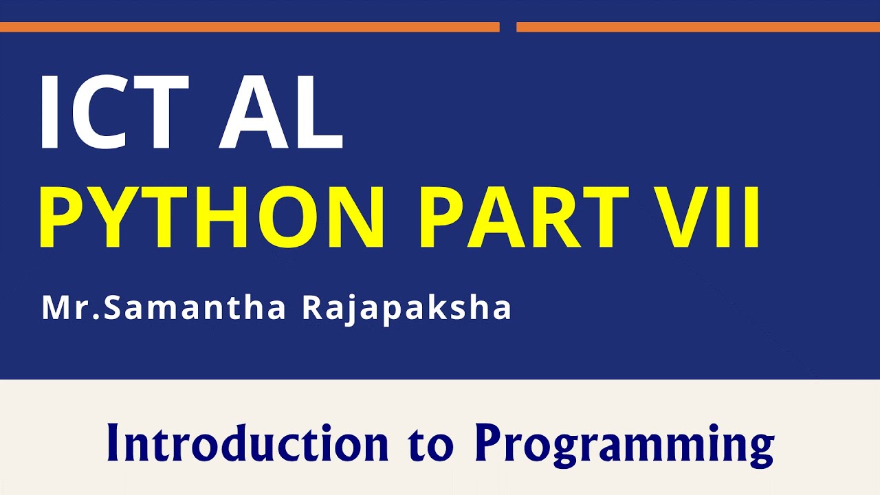 Python Seminar Part VII File IO - YouTube