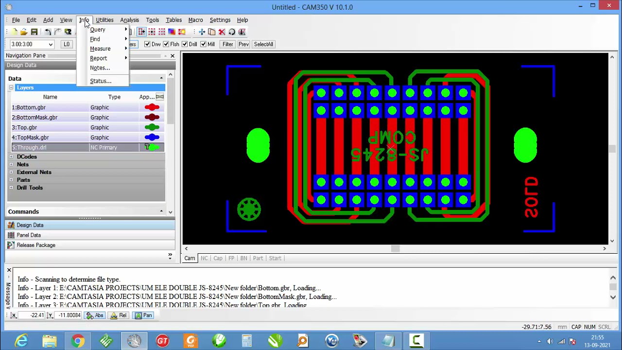 PCB CAM WORK CAM 350 - PCB PANELIZING WITH FIDUCIAL, PINNING HOLES AND ADDING NC.. PART 1 - YouTube