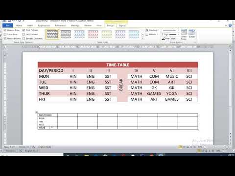 Class Time Table - YouTube