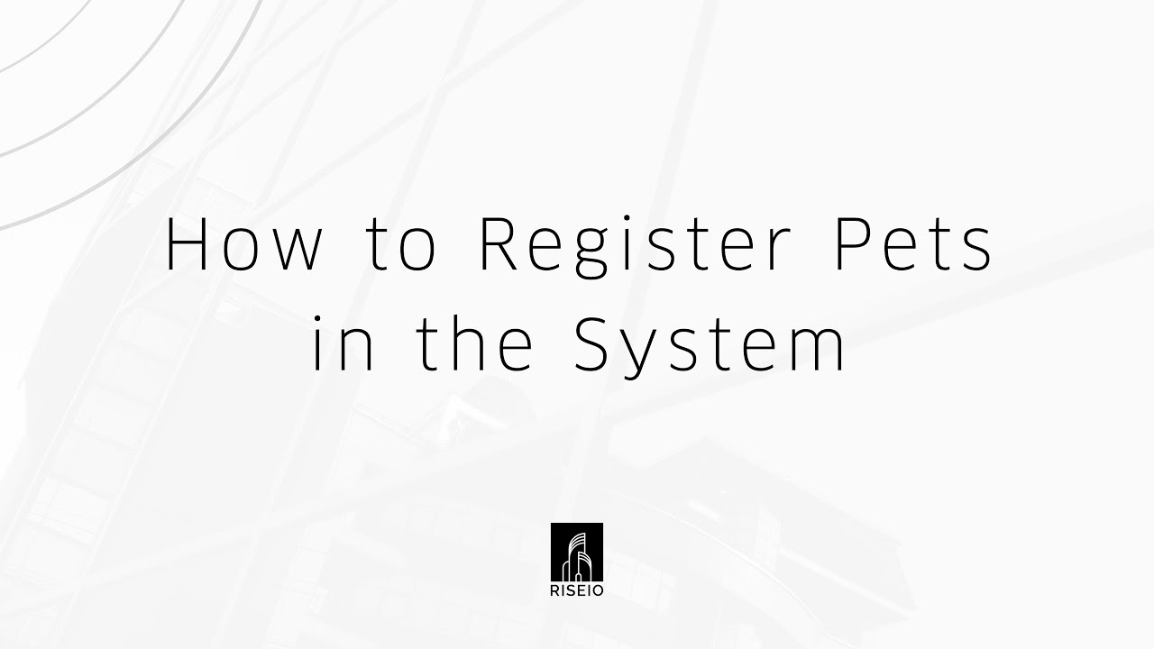 How to Register Pets in the System - YouTube