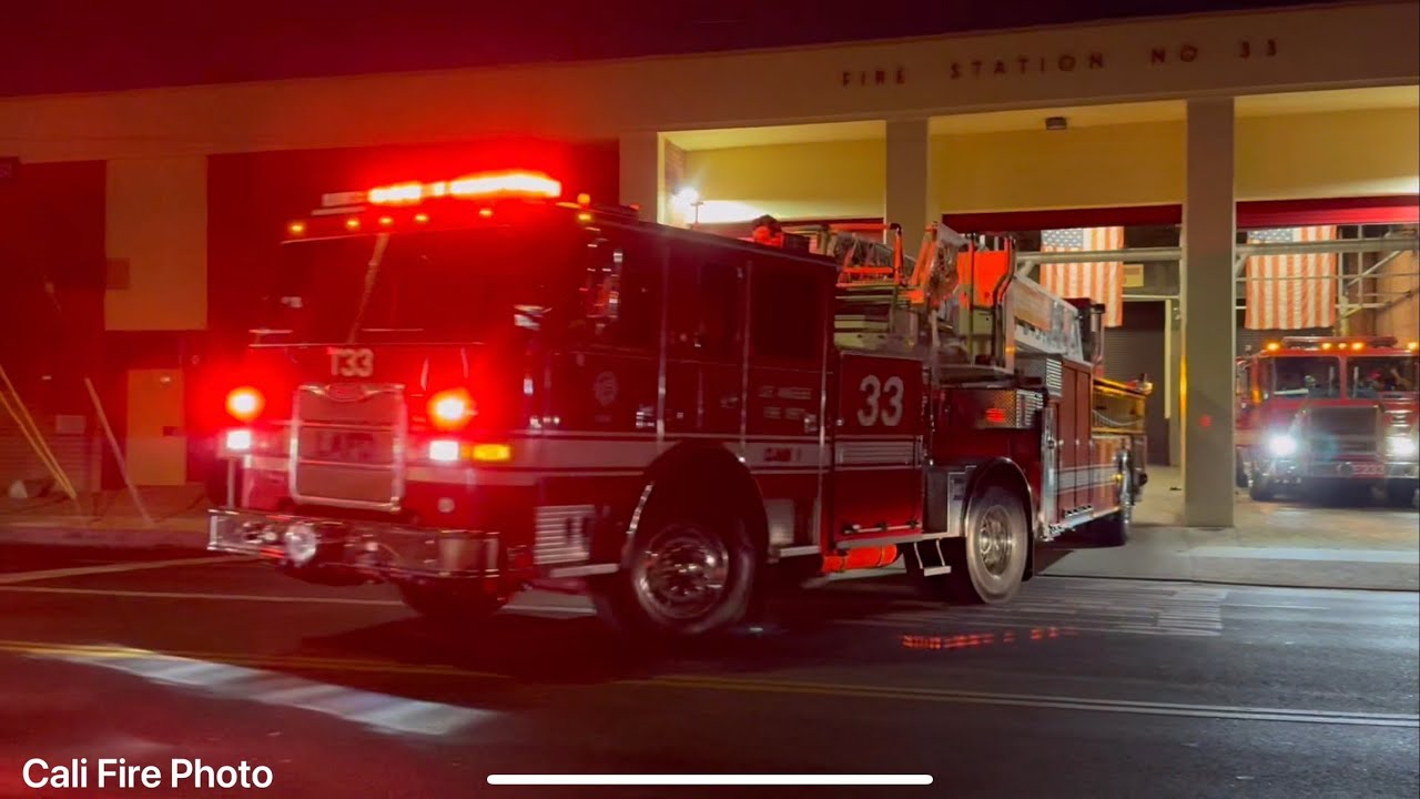 LAFD Light Force 33 & Rescue 833 Responding - YouTube