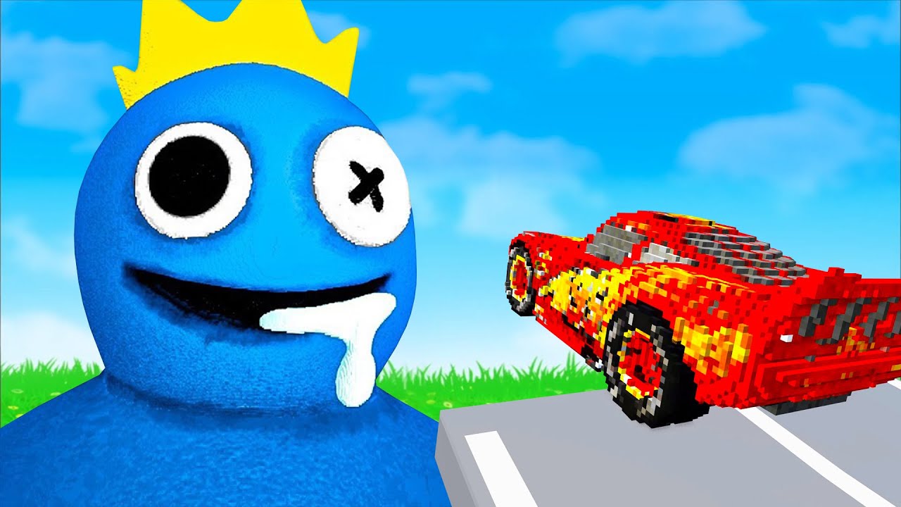 CARS vs. BLUE RAINBOW FRIEND - Teardown - YouTube