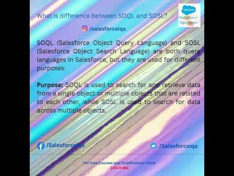What is difference between SOQL and SOSL? - YouTube