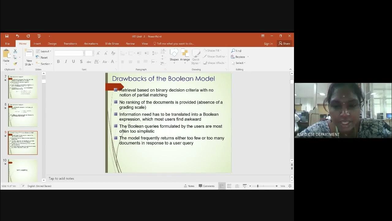 Boolean Model-Mrs V Sharmila, Information Retrieval Techniques, Assistant Professor, Dept CSE, R ...