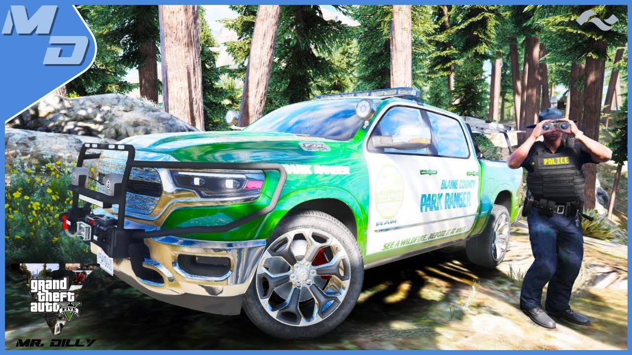 PLAYING AS A POLICE OFFICER IN GTA 5 | PARK RANGER | PATROL GTA 5 ...