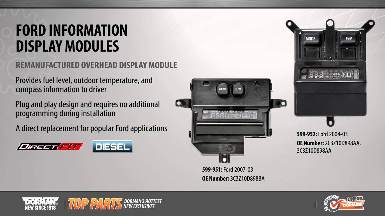 Highlighted Part: Information Display Modules for Select Ford Models ...