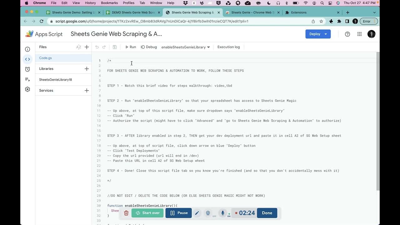 Sheets Genie Web Scraping & Automation: 7 Setup Steps (Mandatory Web Setup) - YouTube