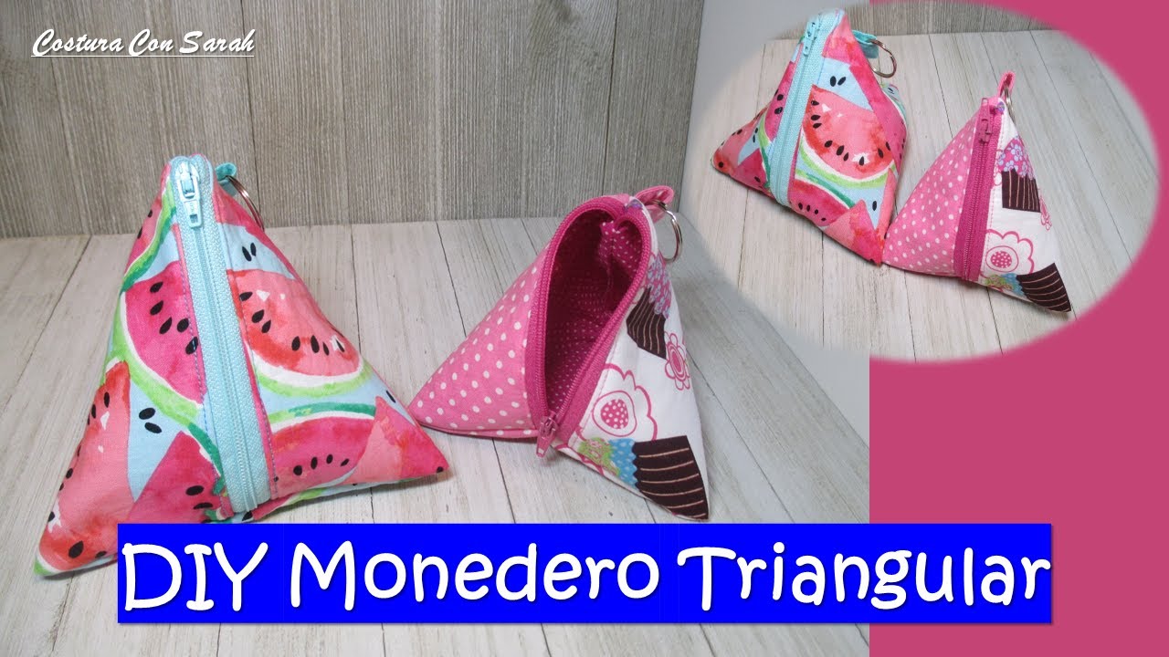 Monedero Triangular | Monedero de Tela forma triangular | Tutorial de costura con retazos - YouTube