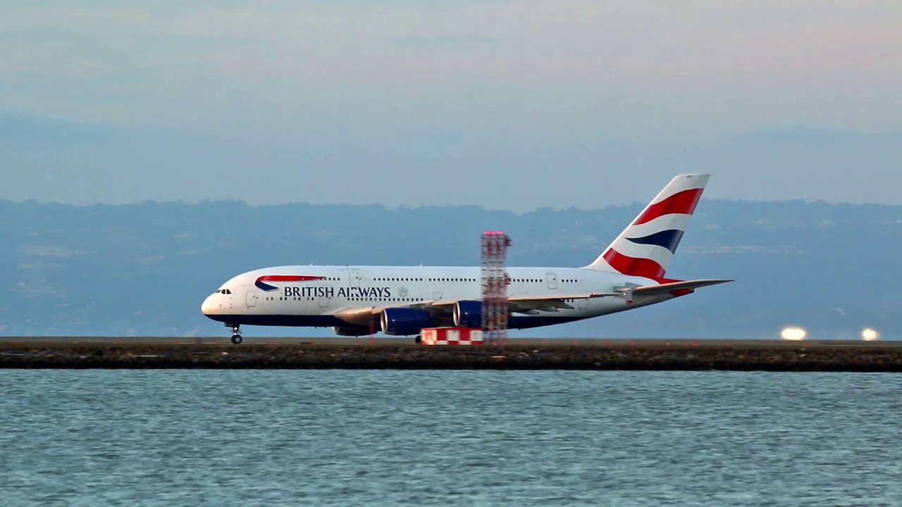 British Airways A380 Taking Off from SFO BA286 - YouTube