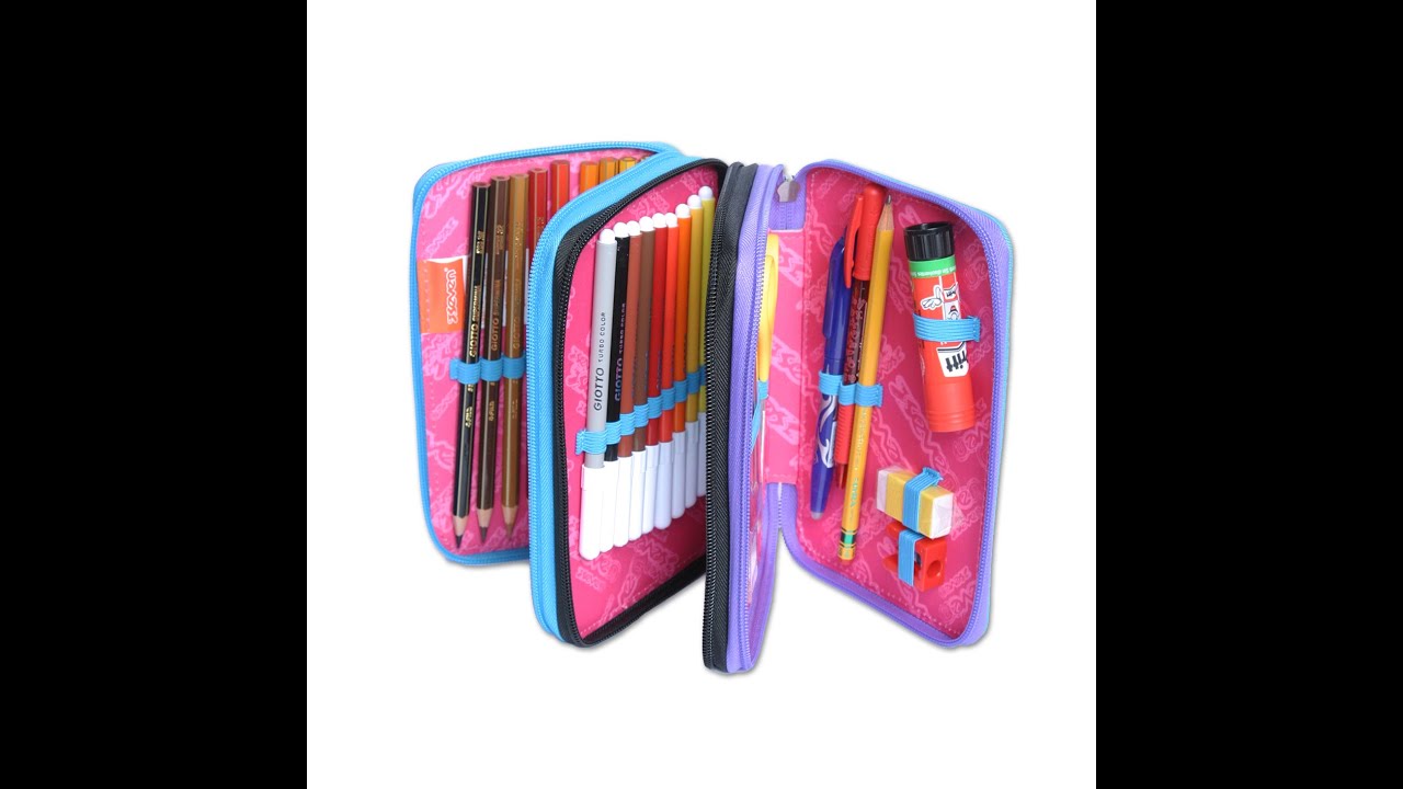 Astucci Seven Fluorescenti Fluo 7.1 a 3 zip tre cerniere Verde Rosa ...