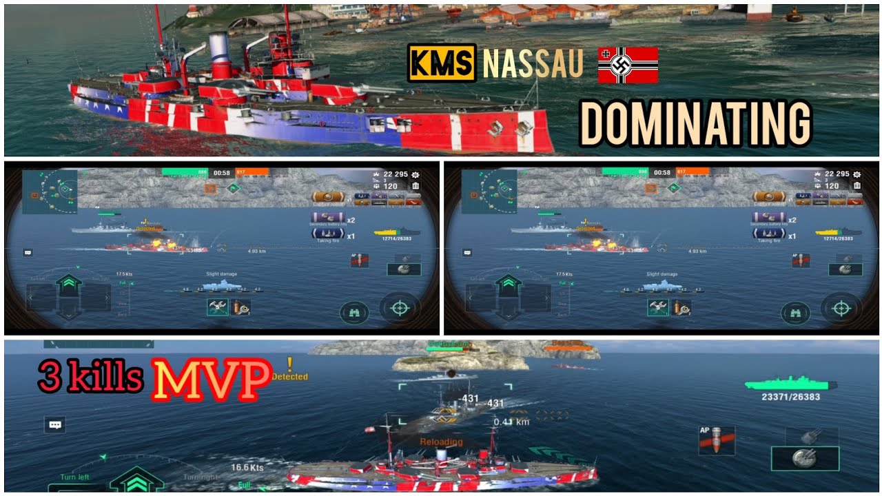 [WORLD OF WARSHIPS⚓]KMS NASSAU WW2 GERMAN SHIP IN ACTION,IN ALLIED ...