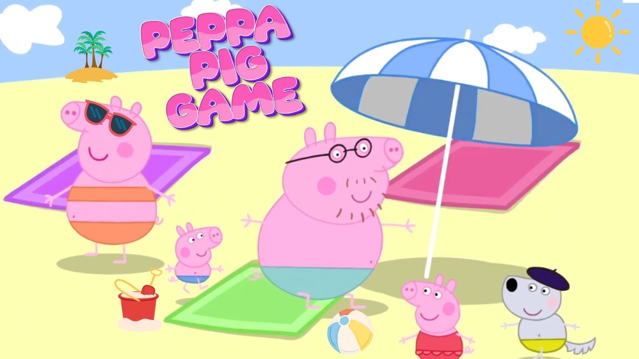 Peppa Pig and her new friend her pig family on the beach. #cartoon ...