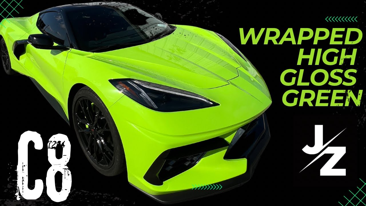 C8 MAKEOVER | WRAPPED IN HIGH GLOSS GECKO GREEN | WRAPPED CALIPERS ...