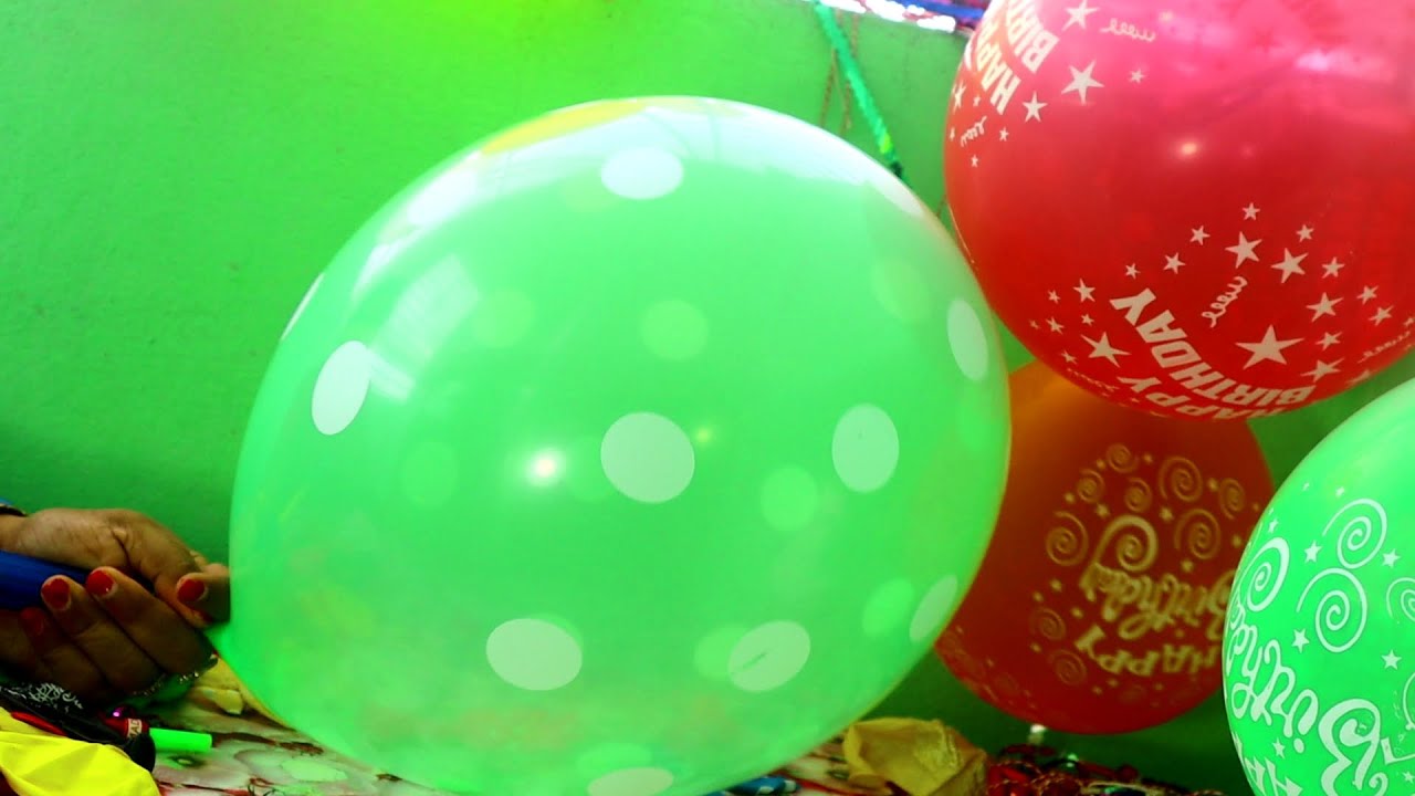 Green Balloon Blowing To Pop // Big Balloon Pop - YouTube