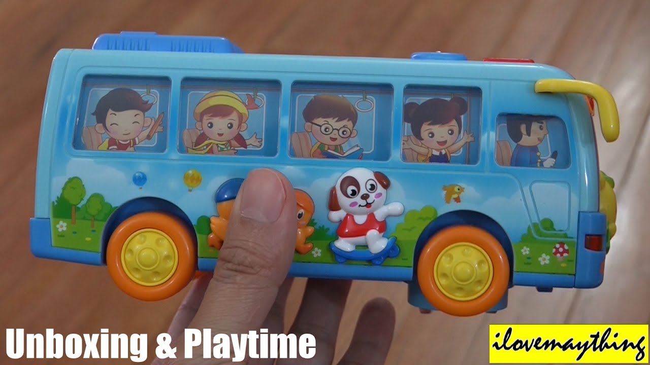 Cool Toys for Toddlers: Bump & Go Blue School Bus w/ Lights and Music ...