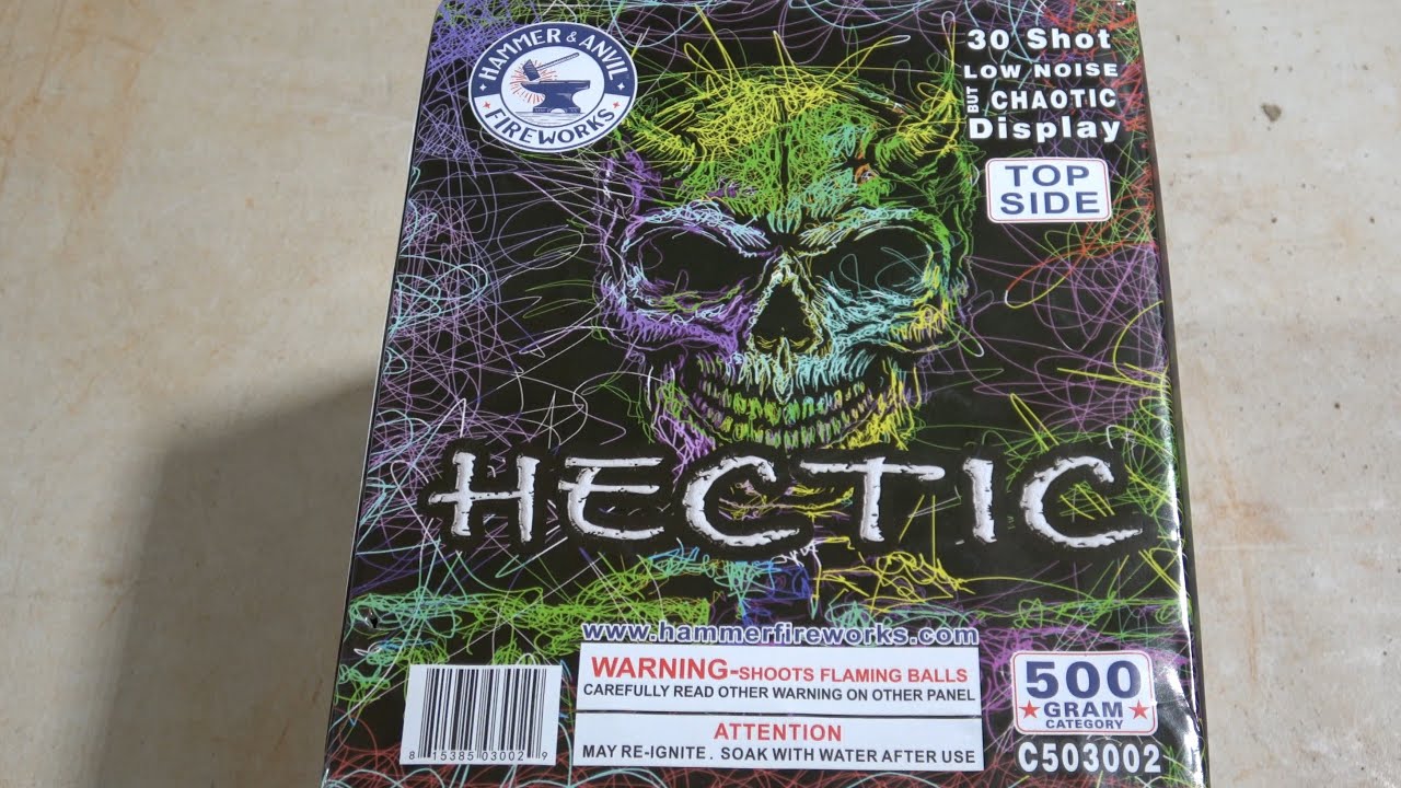 Hectic 30 shot 500g cake by Hammer & Anvil - YouTube