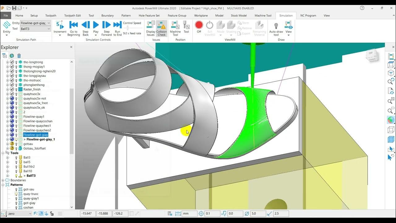 5 axis tool axis control in PowerMill - YouTube