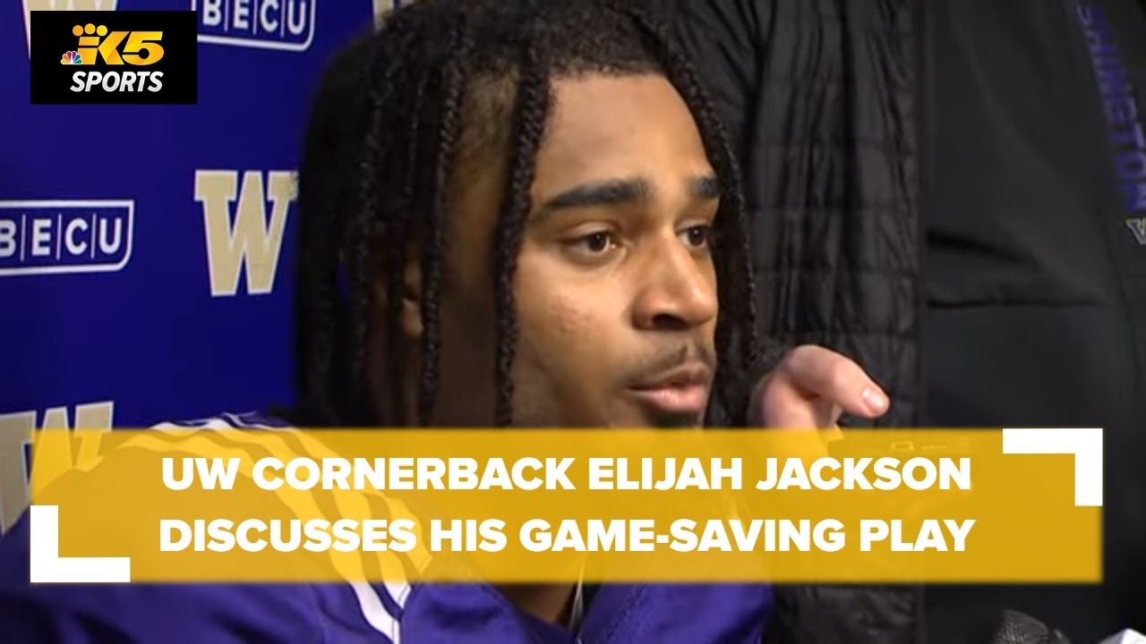 UW cornerback Elijah Jackson speaks to media after game-saving play in ...