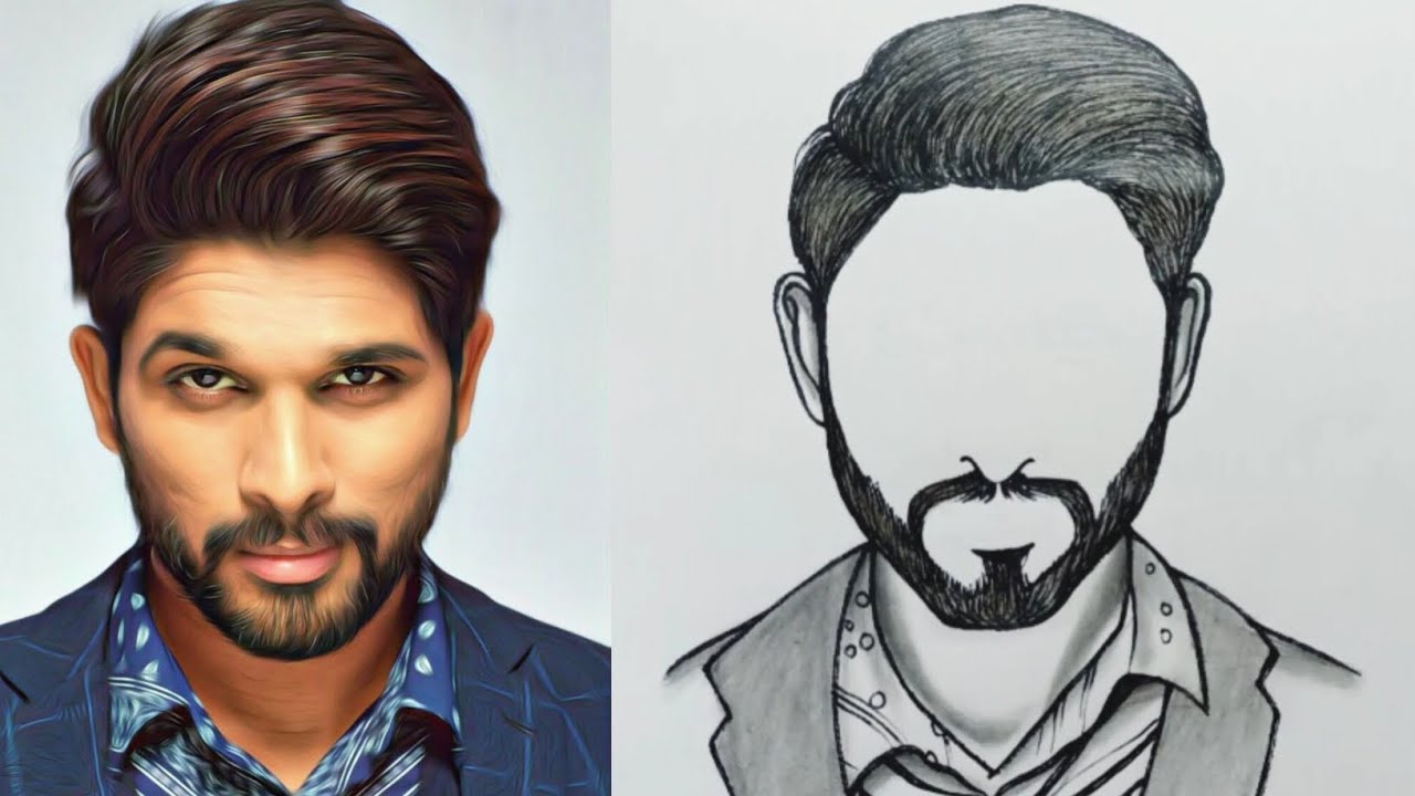 Allu Arjun Drawing | Allu Arjun Drawing Step By Step | Allu Arjun ...