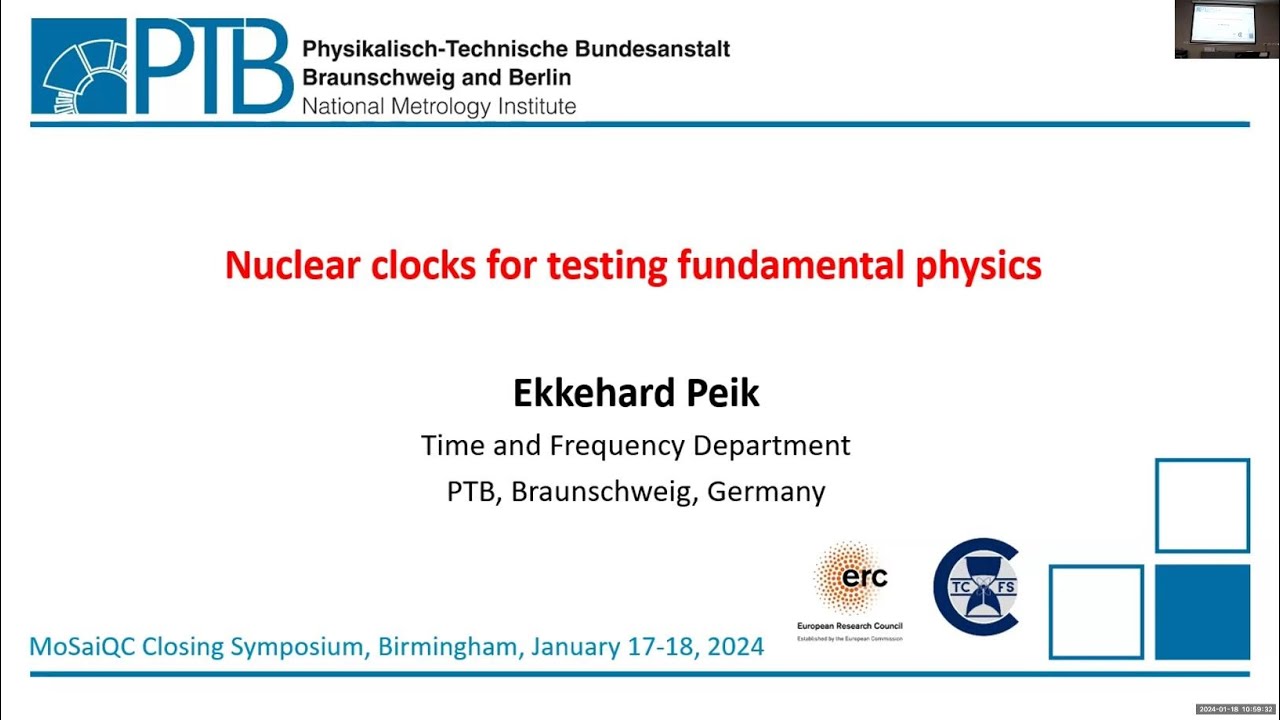 Nuclear clocks for testing fundamental physics - YouTube