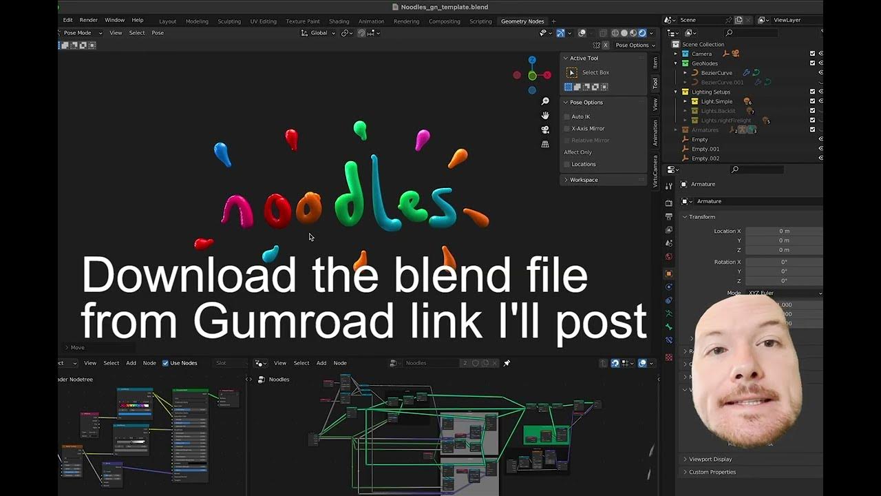 Noodles - Geometry Nodes setup for Blender 3.2+ - YouTube