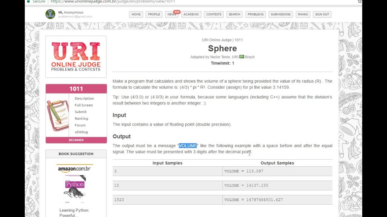 URI Online Judge Solutions in Java - Problem 1011 - YouTube