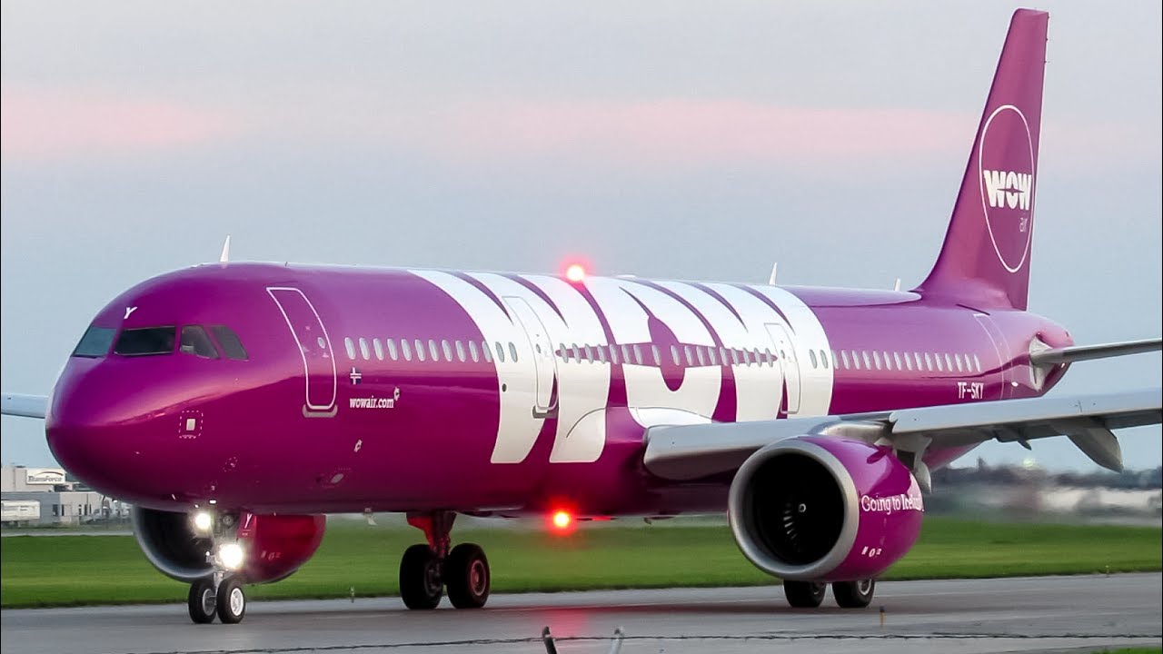 First A321NEO in Montreal !!! WOW air A321N (A21N) landing & departing ...