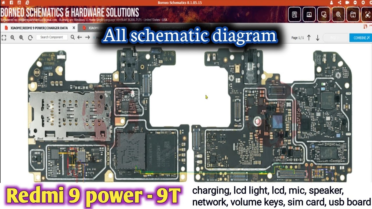 Redmi 9 Power - 9T all schematic diagram charging lcd light lcd mic ...
