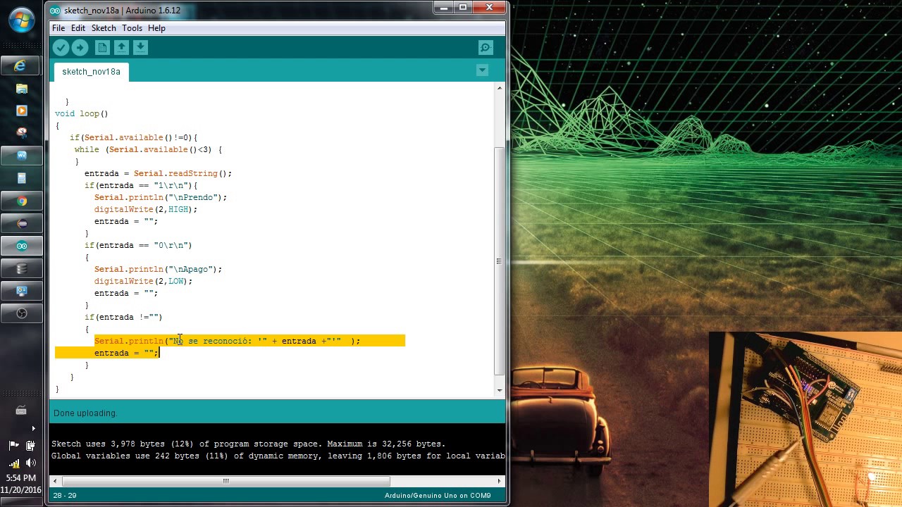 Encendiendo un led con el shield ESP13 de DoIT y un Arduino UNO - YouTube