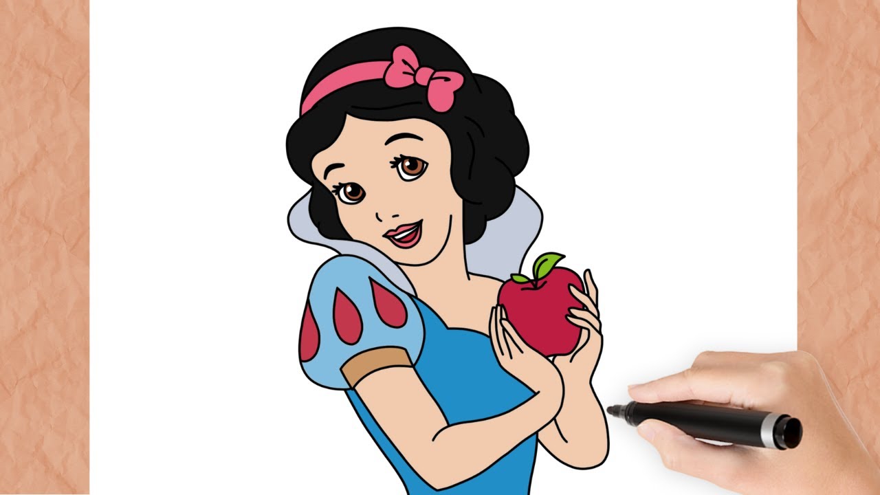 How To Draw SNOW WHITE I Easy ( Step by Step ) - YouTube