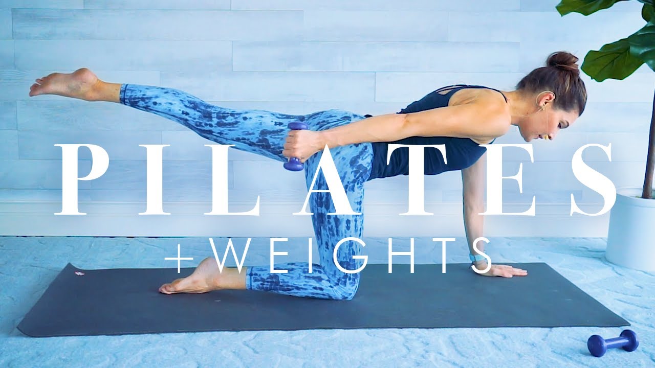 Pilates Workout with Weights for Beginners & Seniors // Full Body ...
