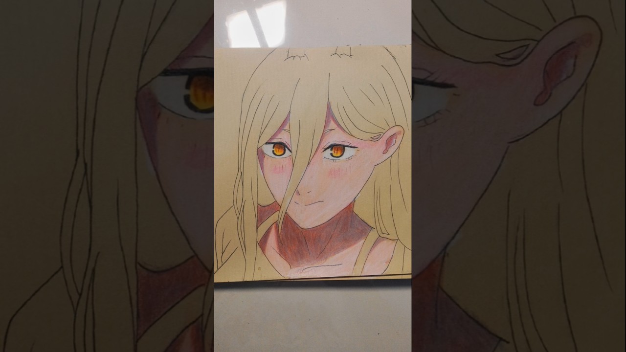drawing anime character power from chainsawman #anime #animeeart # ...