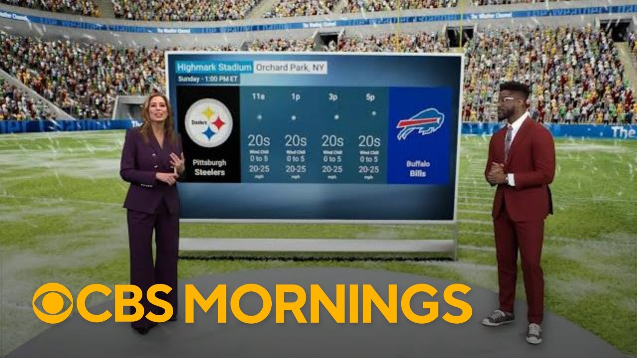 The Bill-Steelers playoff game faces near-record winds - YouTube
